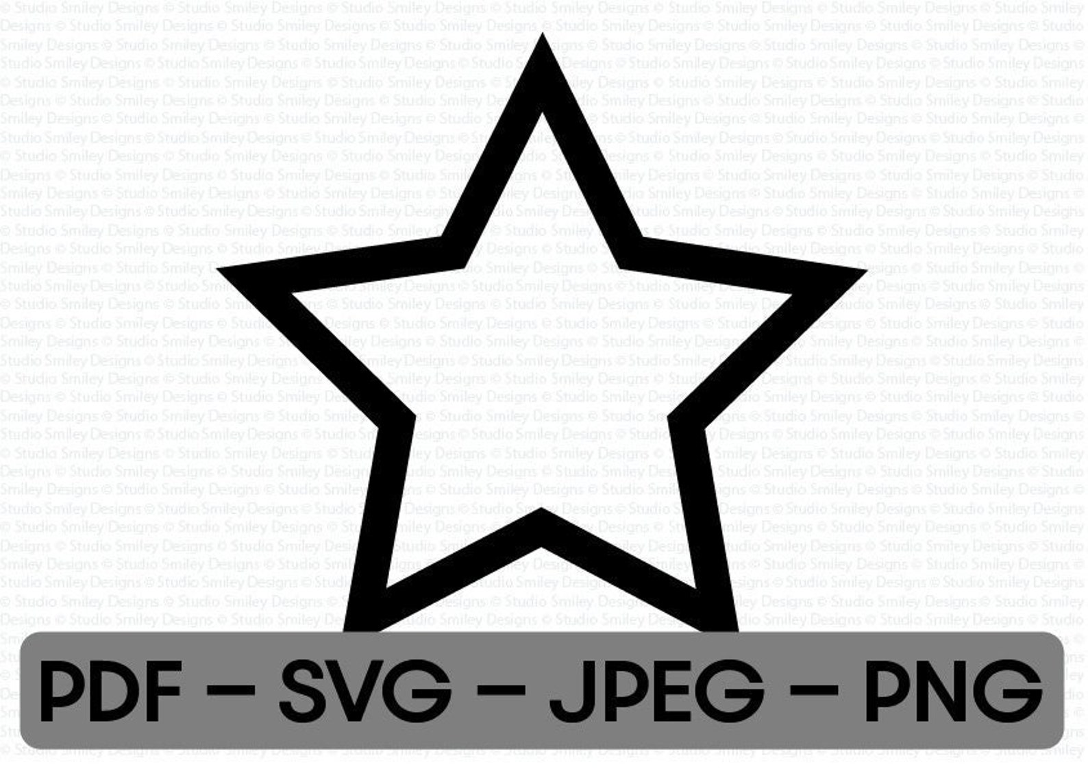 Star Outline Design With Bonus Split Star Digital Download - Etsy