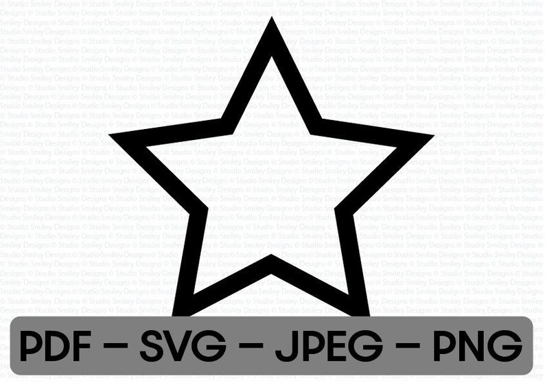 Star Outline Design - With Bonus Split Stars - Digital Download - Svg ...