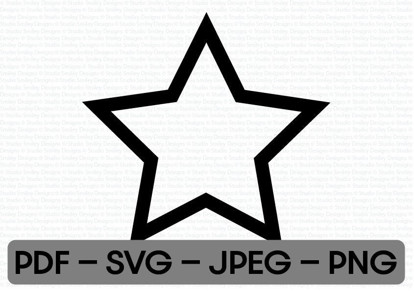 Star Outline Design - With Bonus Split Stars - Digital Download - Svg ...