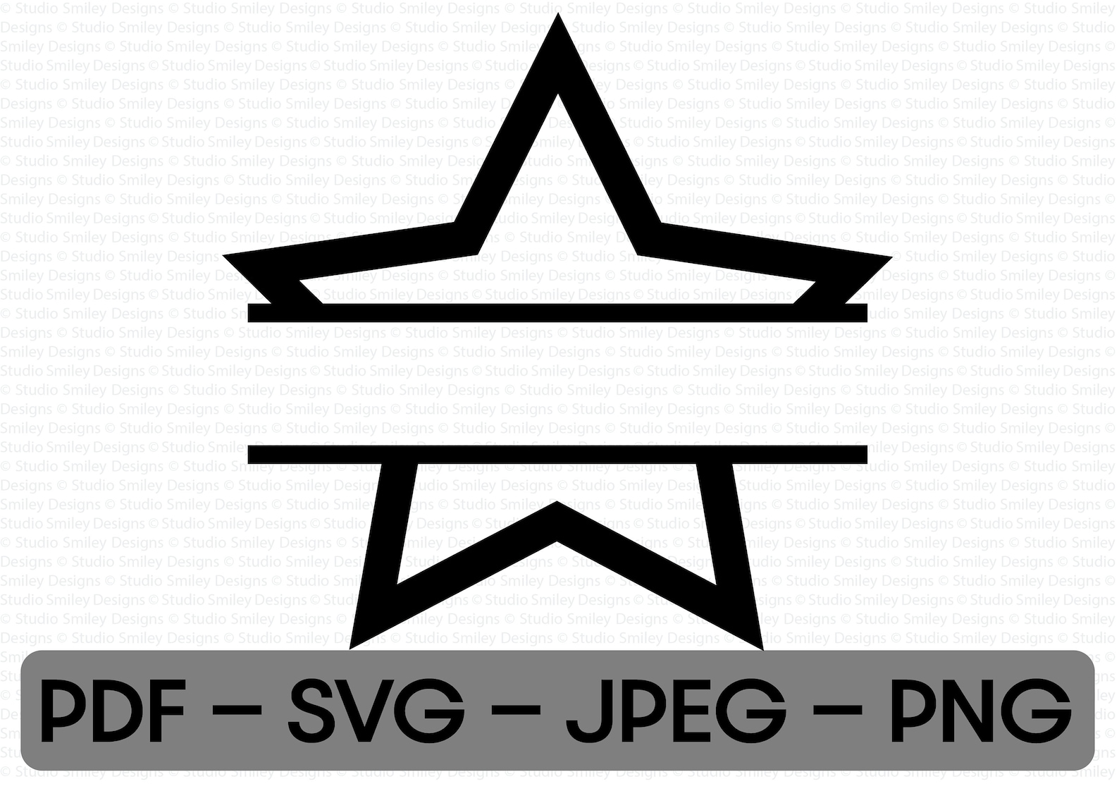 Star Outline Design With Bonus Split Star Digital Download - Etsy