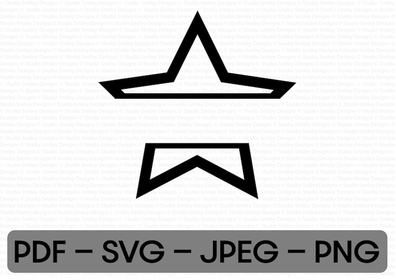 Star Outline Design With Bonus Split Star Digital Download - Etsy