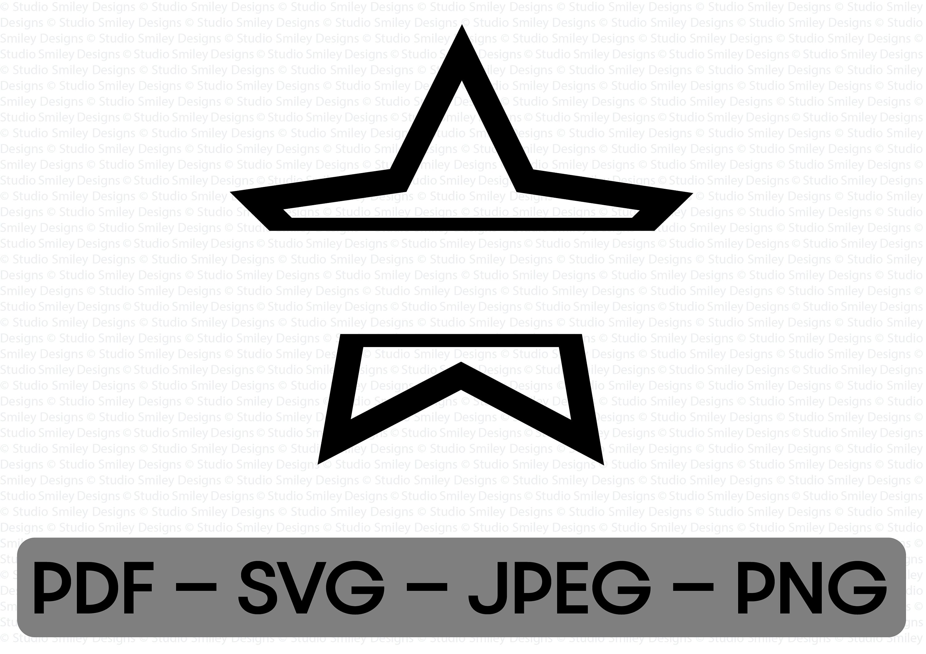 Star Outline Design - With Bonus Split Stars - Digital Download - Svg ...