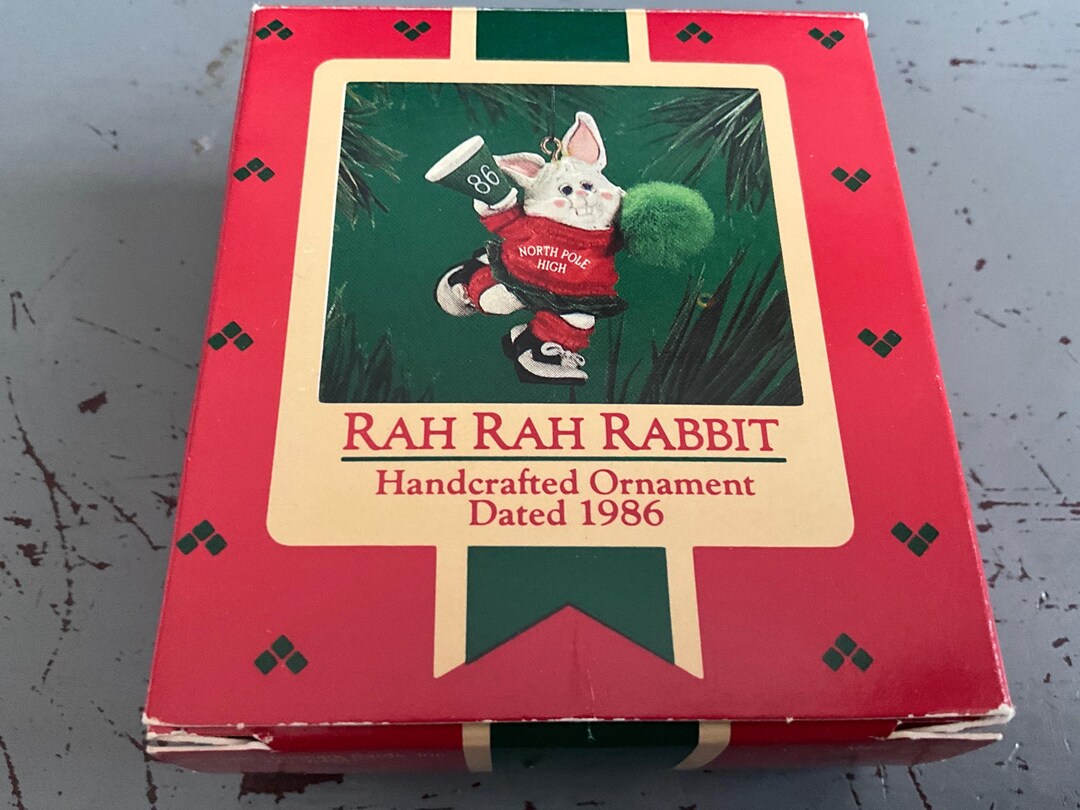 Hallmark Rah Rah Rabbit 1986 Keepsake Ornament QX421-6 - Etsy