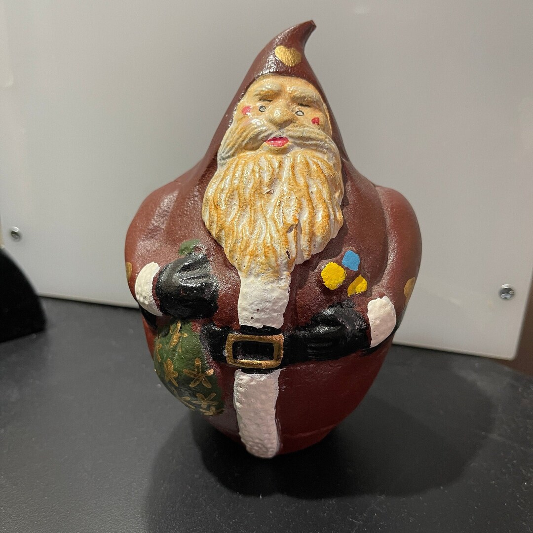 Outstanding Old Fashioned Santa Clause Cast Iron Coin Bank Vintage ...