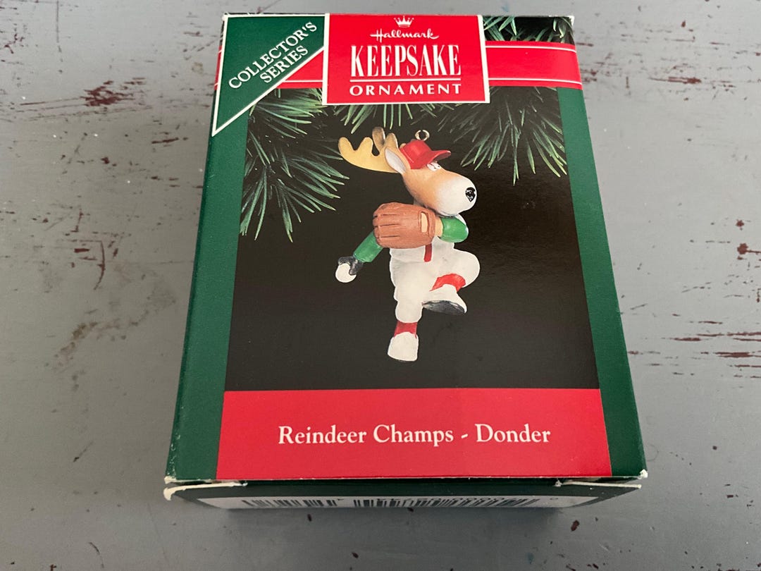 Hallmark Reindeer Champs - Donder Playing Baseball1992 Keepsake ...