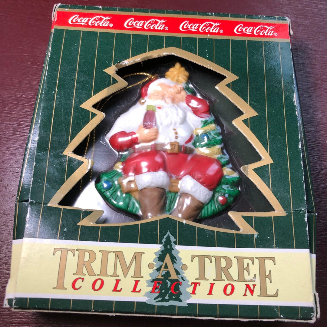 Coca-cola Drinking Santa Clause Under the Christmas Tree, Vintage 1996 ...