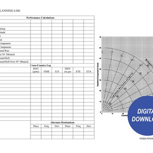 Flight Planning Log Printable, Cross-country Log Printable, Flight ...