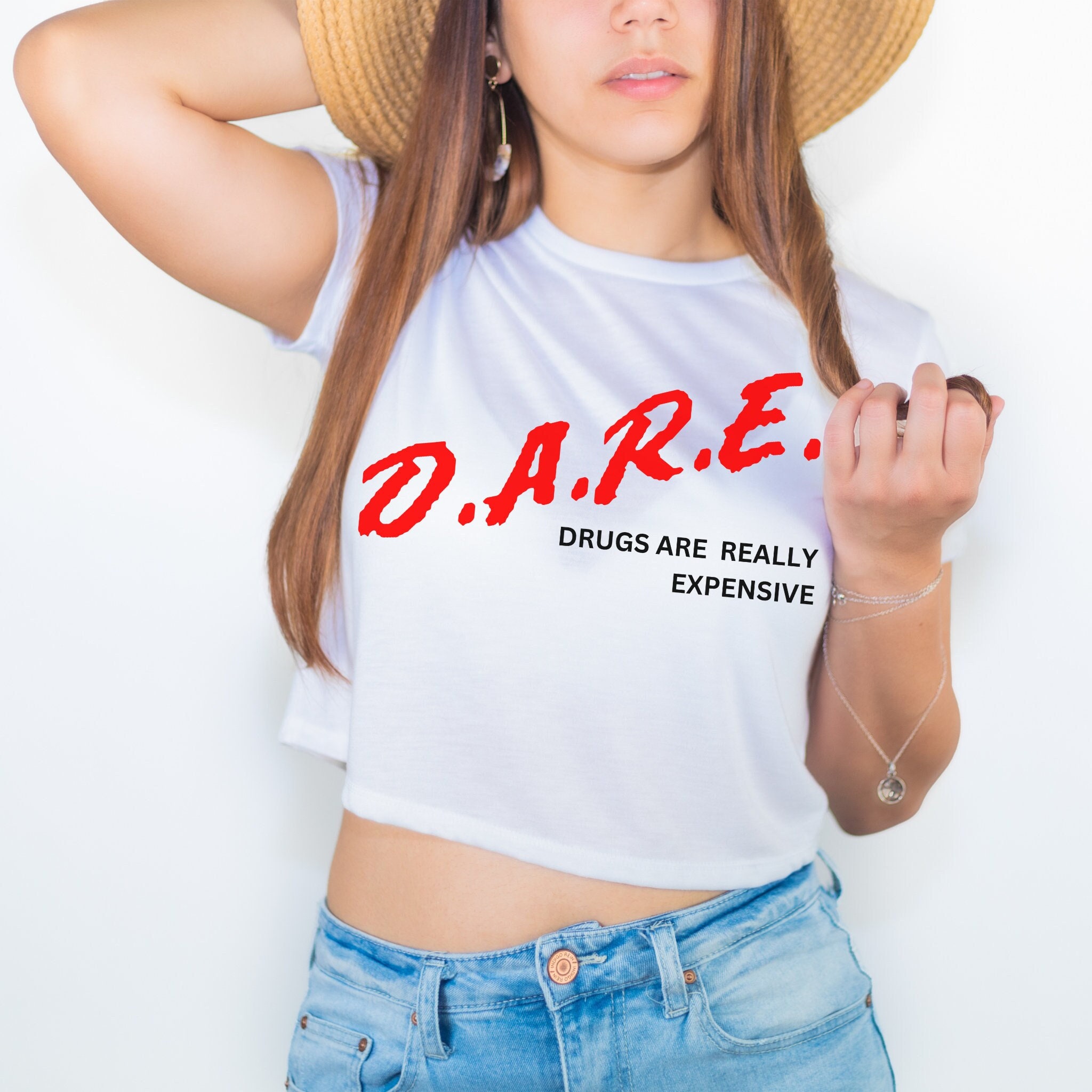 DARE Vintage Crop Top, Custom Shirt, Dare Shirts, Trendy Shirt, Y2K Crop Top, Vintage Crop ...