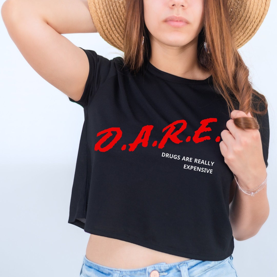 DARE Vintage Crop Top, Custom Shirt, Dare Shirts, Trendy Shirt, Y2K Crop Top, Vintage Crop ...