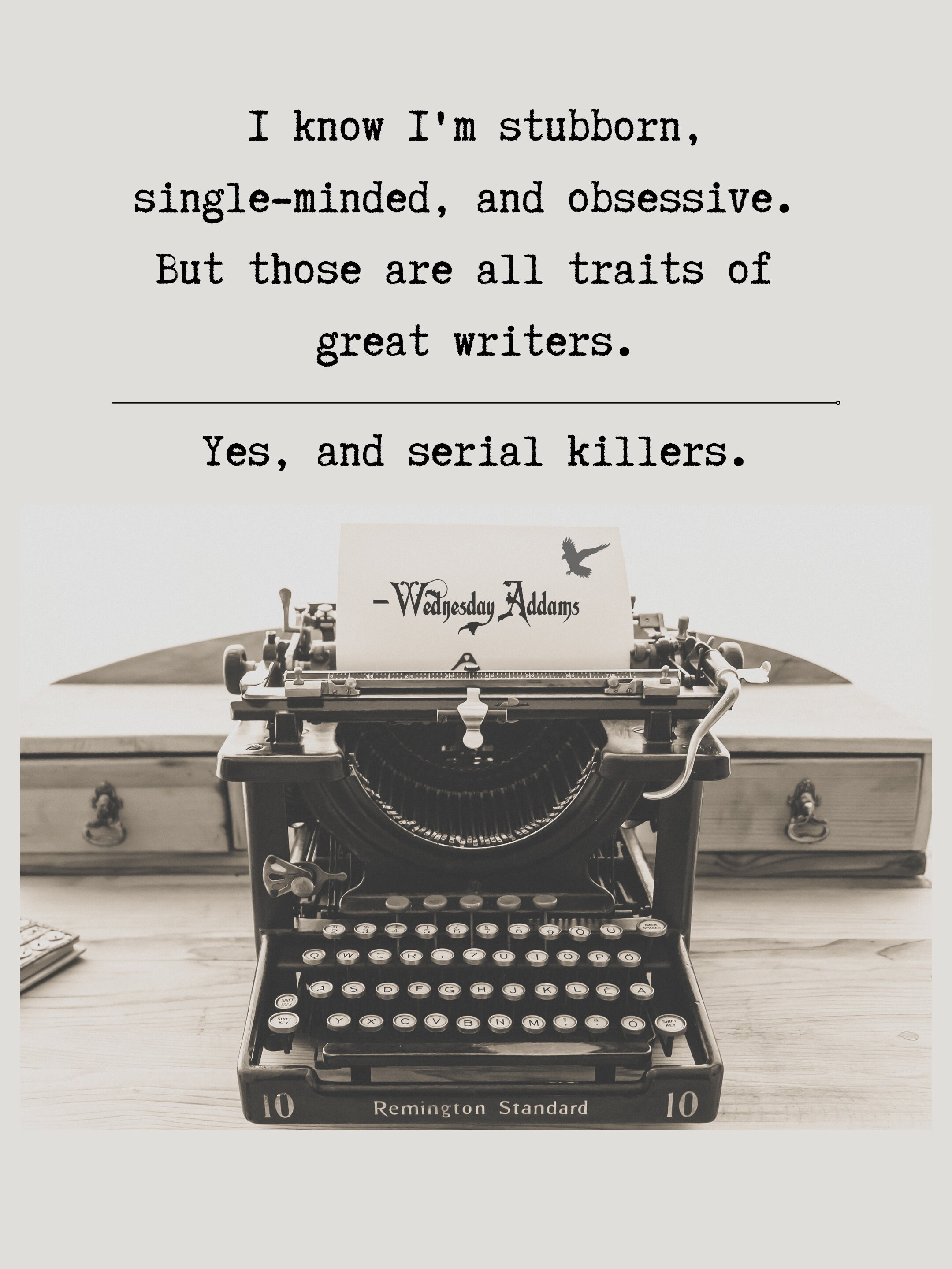 Wednesday Addams Writers Quote Poster - Etsy