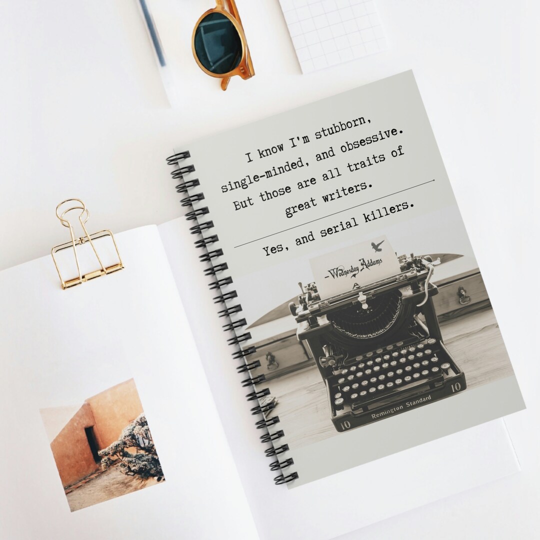 Wednesday Addams Great Writers Quote Spiral Notebook - Ruled Line - Etsy