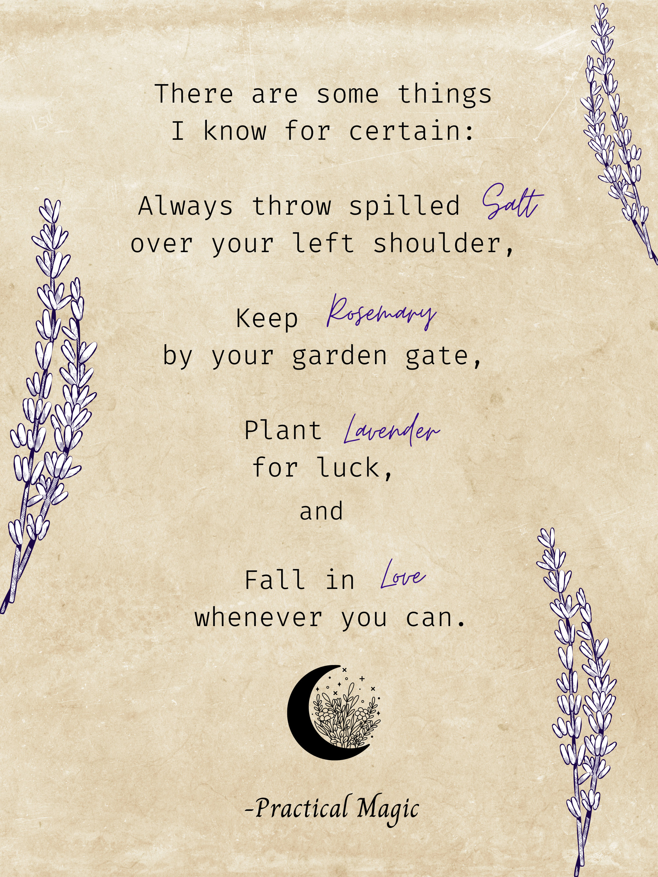 Practical Magic Lessons Digital Print - Etsy