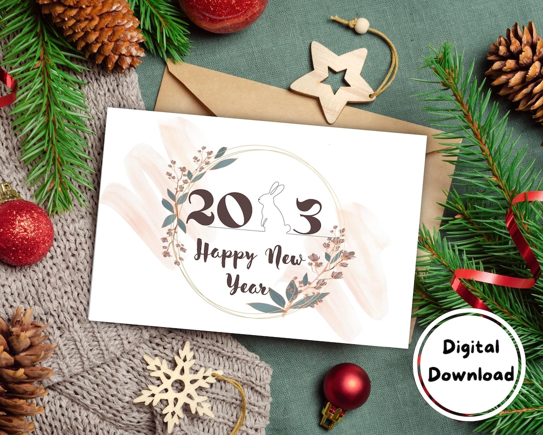 Happy New Year Card | New Year's Eve Card 2023 | Cute and Positive New ...