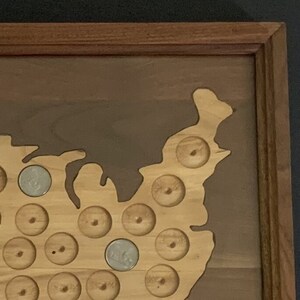 US 50 State Quarter Board With Map Inlay Handmade Black Walnut/oak ...