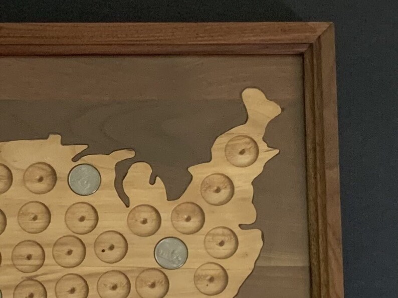 US 50 State Quarter Board With Map Inlay Handmade Black Walnut/oak ...