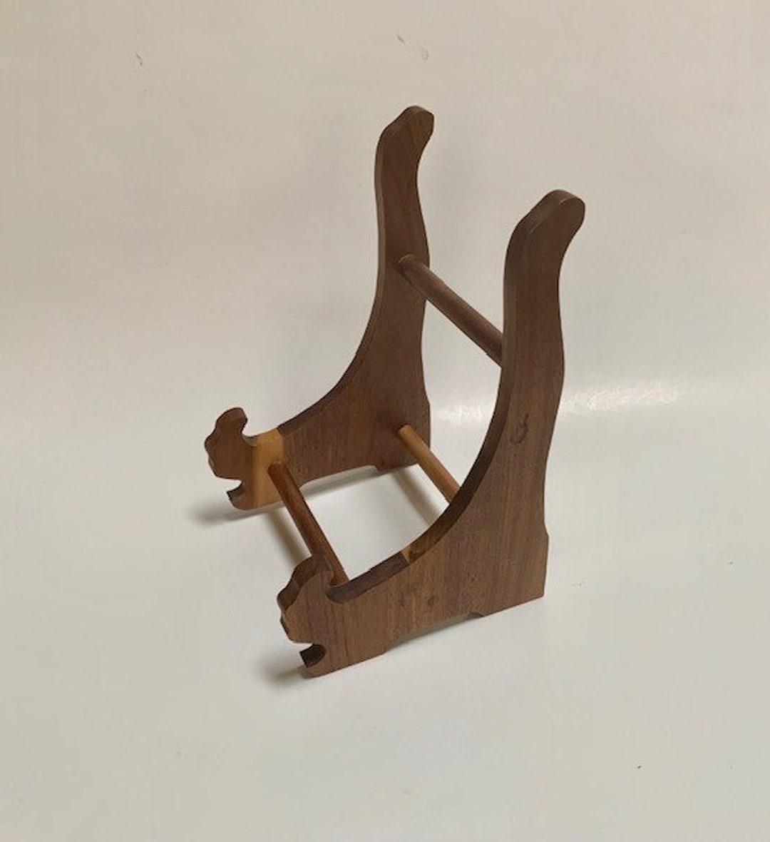 Black Walnut Easel Stand 9 Tall Wood Picture Stand Plate Display Bowl ...