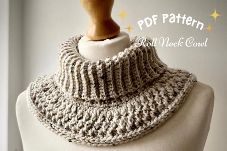 Crochet Pattern Roll Neck Cowl - Etsy