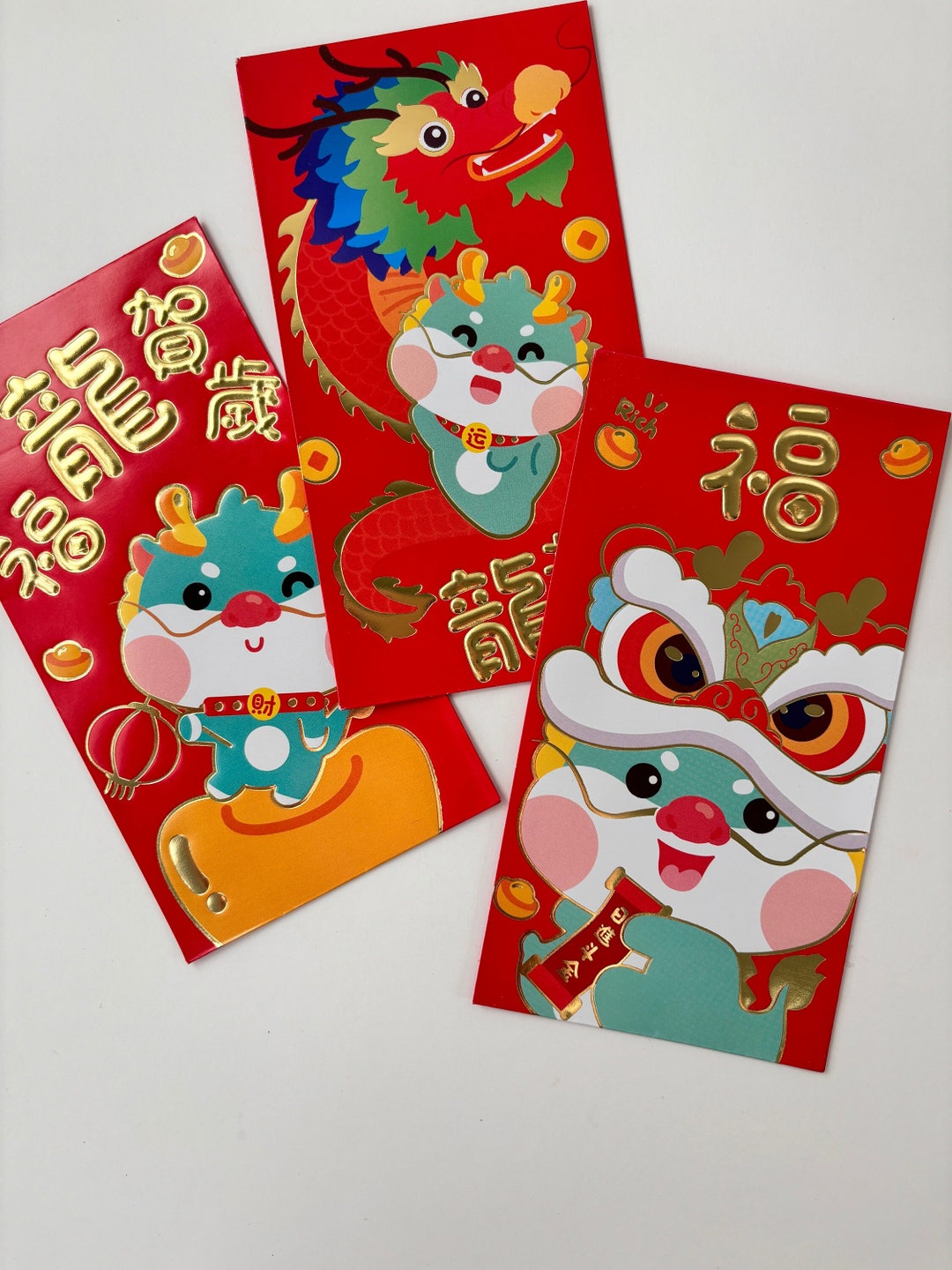 2024 DRAGON Red Envelope Set of 6 / Lunar New Year / Chinese New Year ...