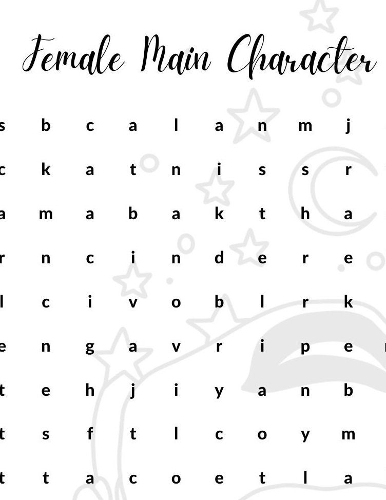Fantasy Characters Word Search Puzzle Game Digital Download / Crossword ...