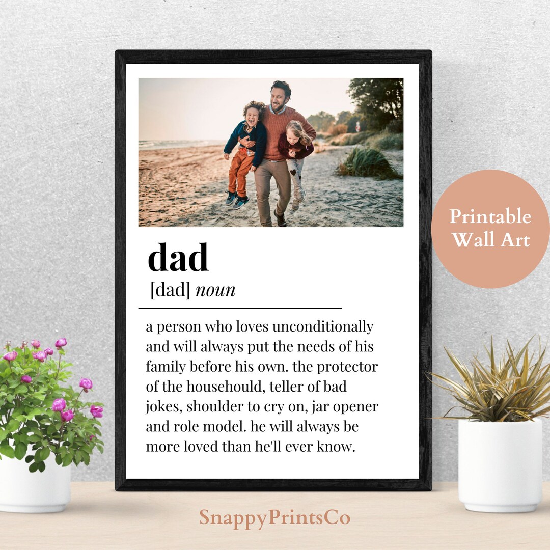 Personalised Dad Definition Print Father's Day Birthday Wall Art Home ...