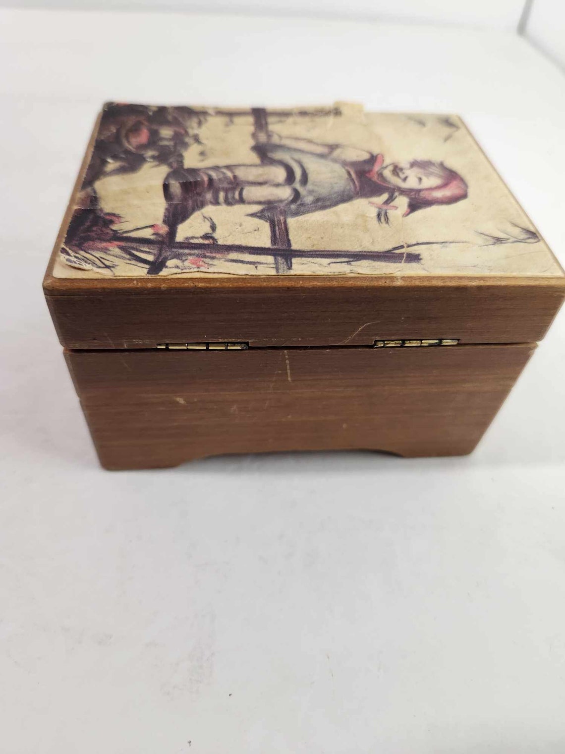 Vintage Sankyo Japan Wooden Music Box Child W/basket Song: "where Do I ...