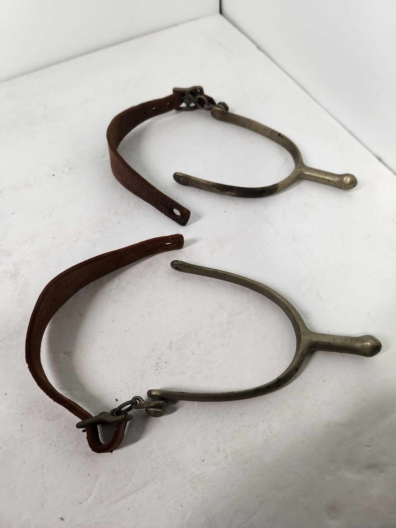 Pair of Antique WWI Calvary Spurs U.S. W.L. Lecompte W/leather Straps ...