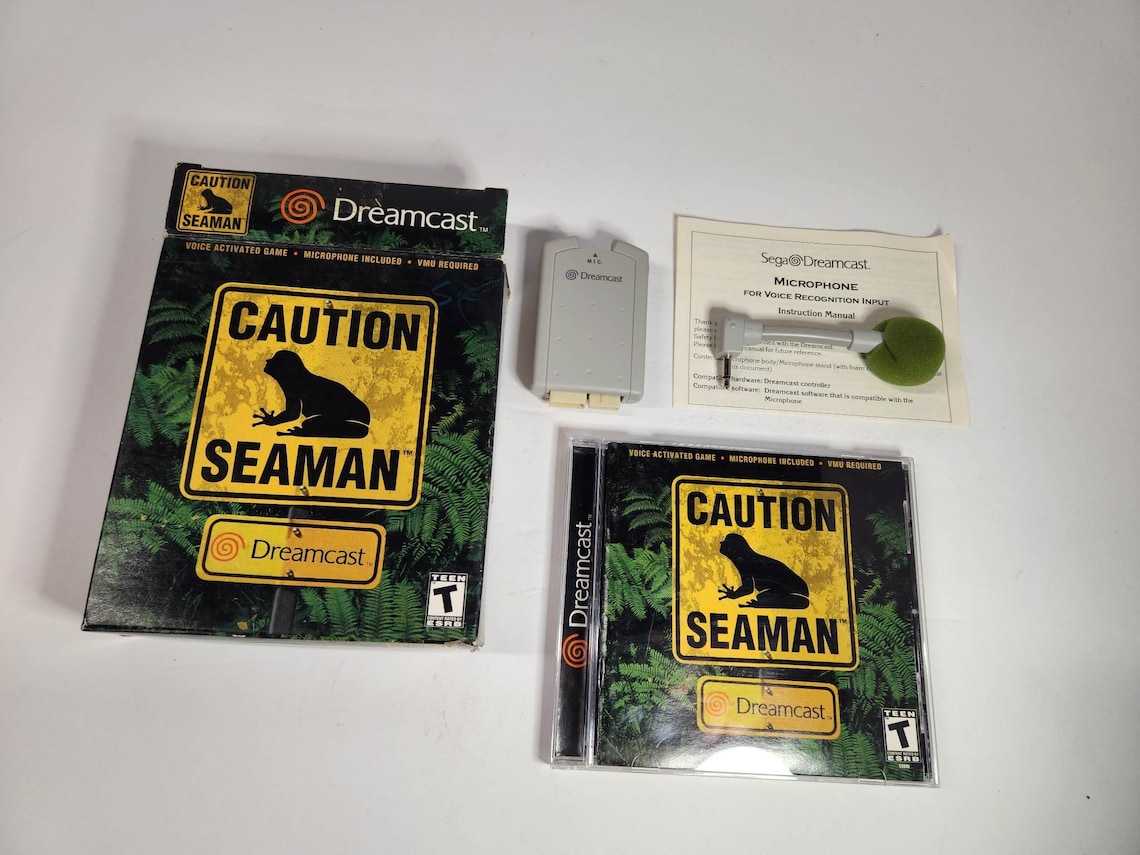 Very Rare Caution Seaman Sega Dreamcast Video Game Complete W ...