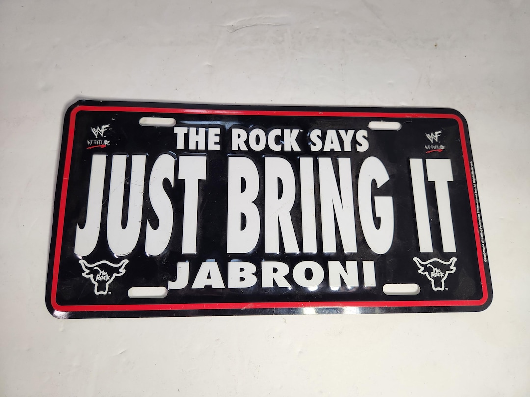 Vintage the Rock WWF License Plate Metal Sign WWE Wrestling Dwayne ...