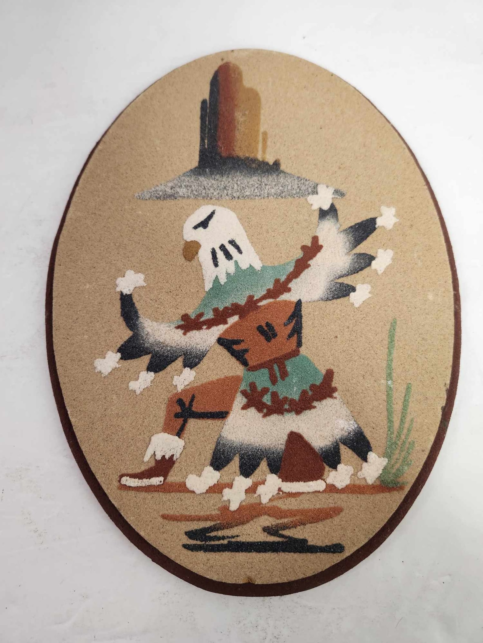 Vintage Native American Indian Sand Eagle Dancer Painting on Wood ...