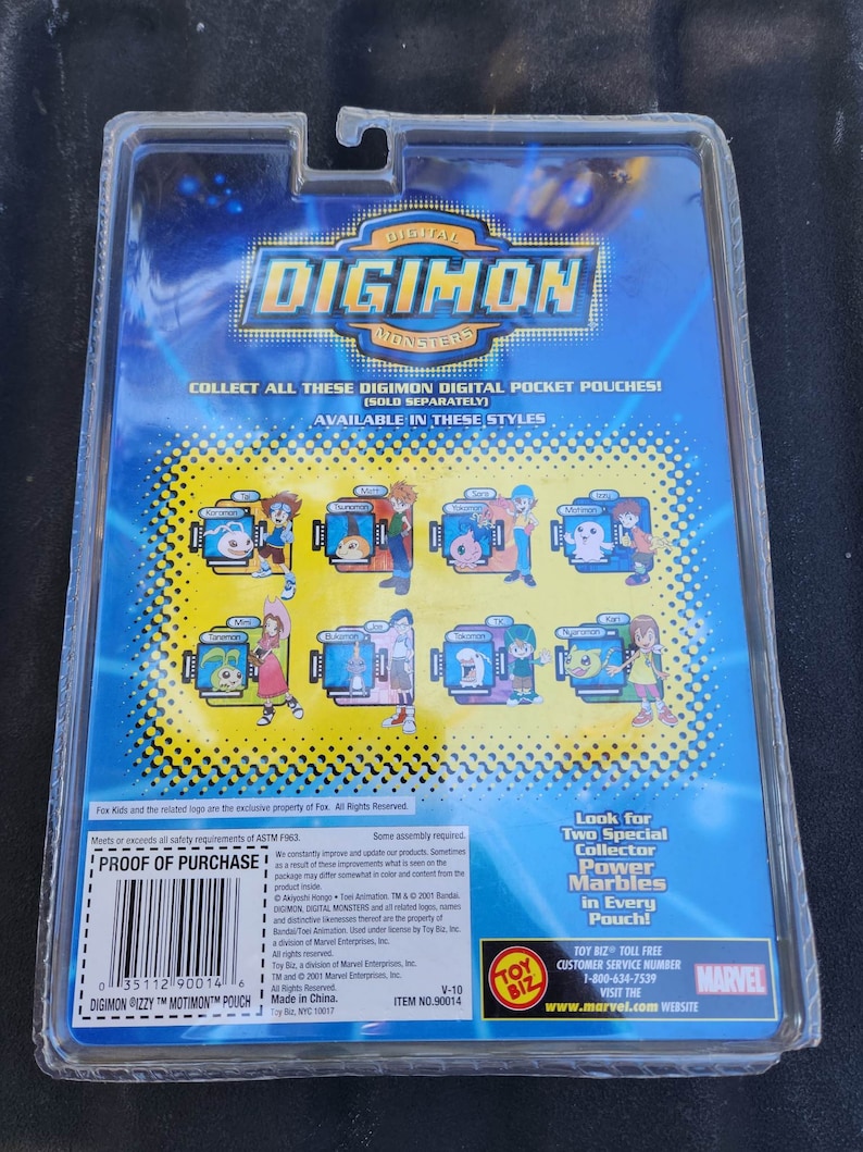 2001 Digimon Digital Monsters Collector Marble Pocket Pouch Motimon ...