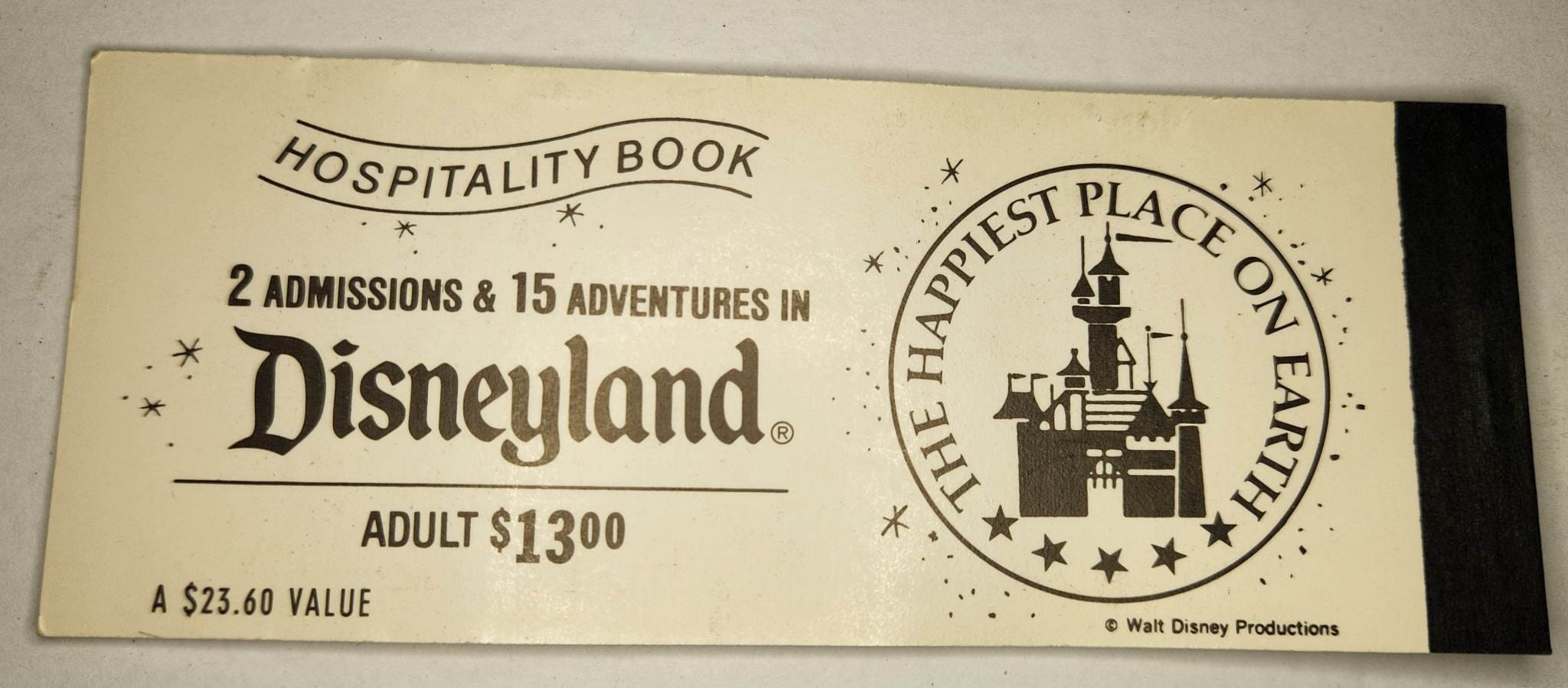 Vintage Disneyland Ticket Book W/main Gate 2 DAY Admission Adult ...
