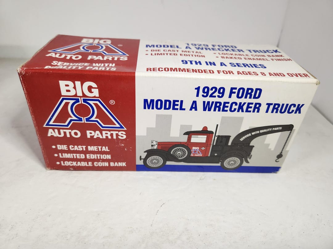 Vintage Big A Auto Parts 1929 Ford Model A Wrecker Truck Coin Bank ...