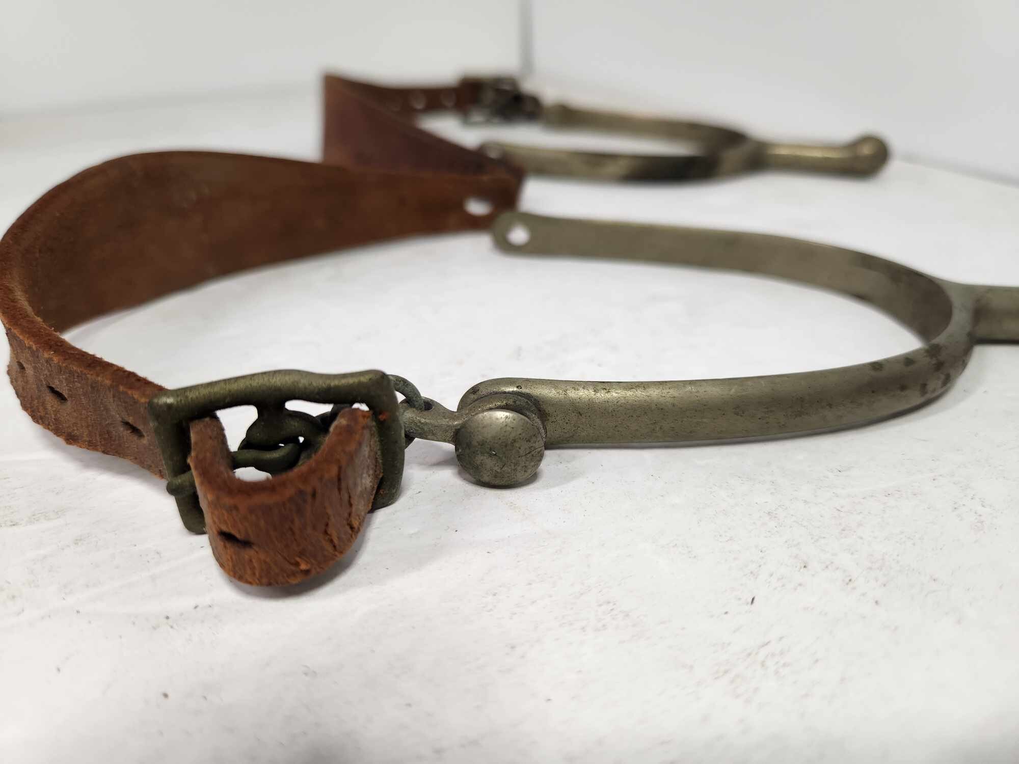 Pair of Antique WWI Calvary Spurs U.S. W.L. Lecompte W/leather Straps ...