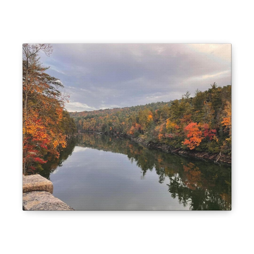 Tallulah Falls Lake, Fall Time, Mountain Leaves Photo on Canvas - Etsy