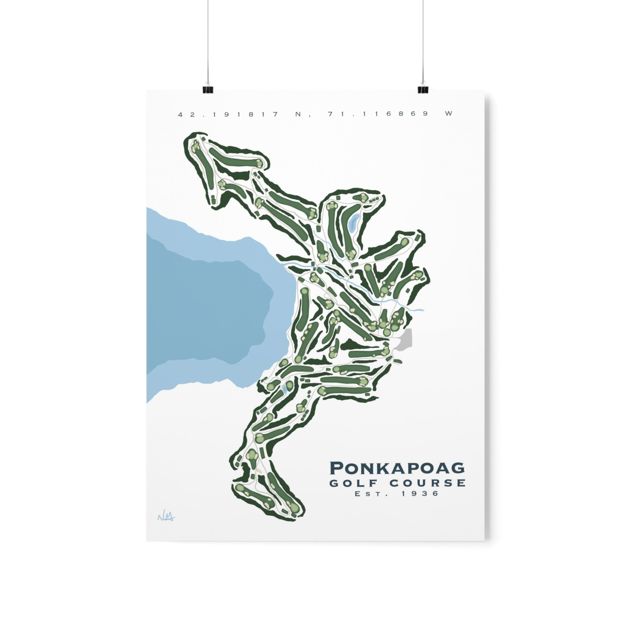 Ponkapoag Golf Course Map Premium Matte Poster Print - Etsy