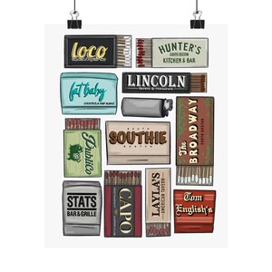 Southie south Boston Bar Matchbook Premium Matte Vertical Poster ...