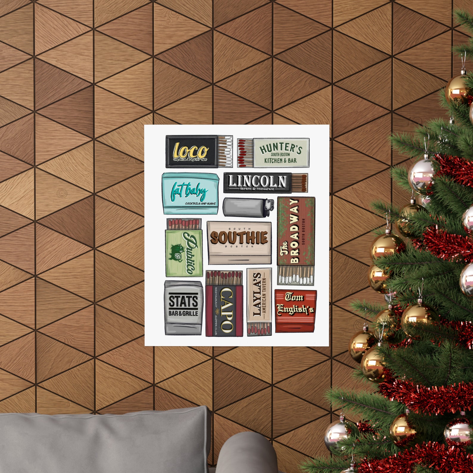 Southie south Boston Bar Matchbook Premium Matte Vertical Poster ...