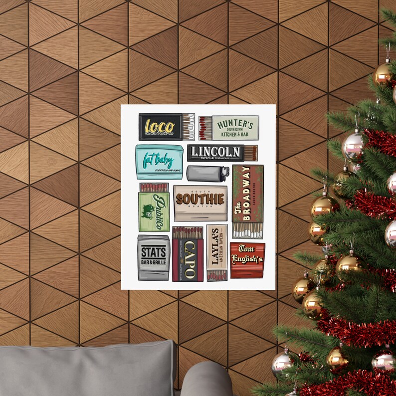 Southie south Boston Bar Matchbook Premium Matte Vertical Poster ...