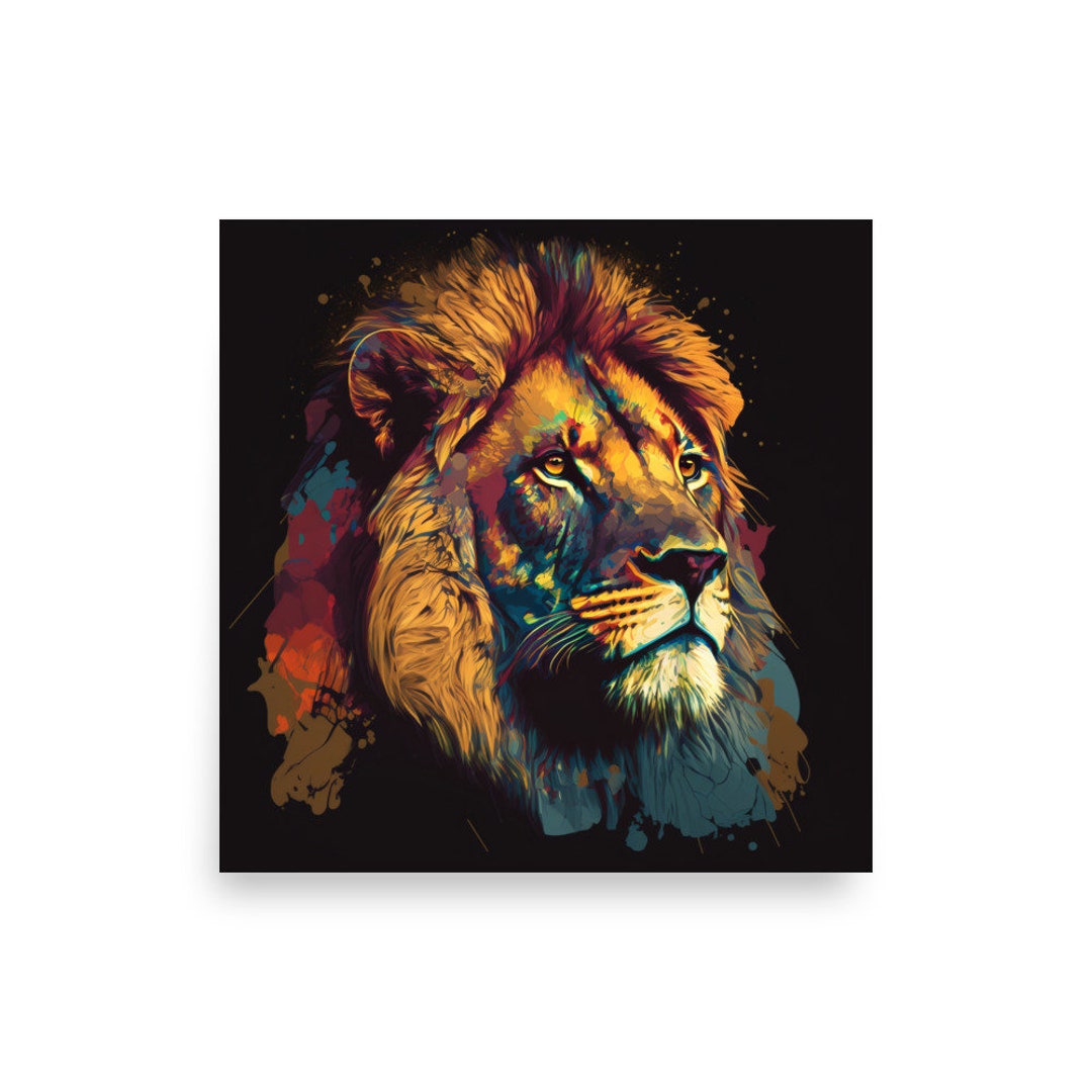 Lion Poster - Etsy