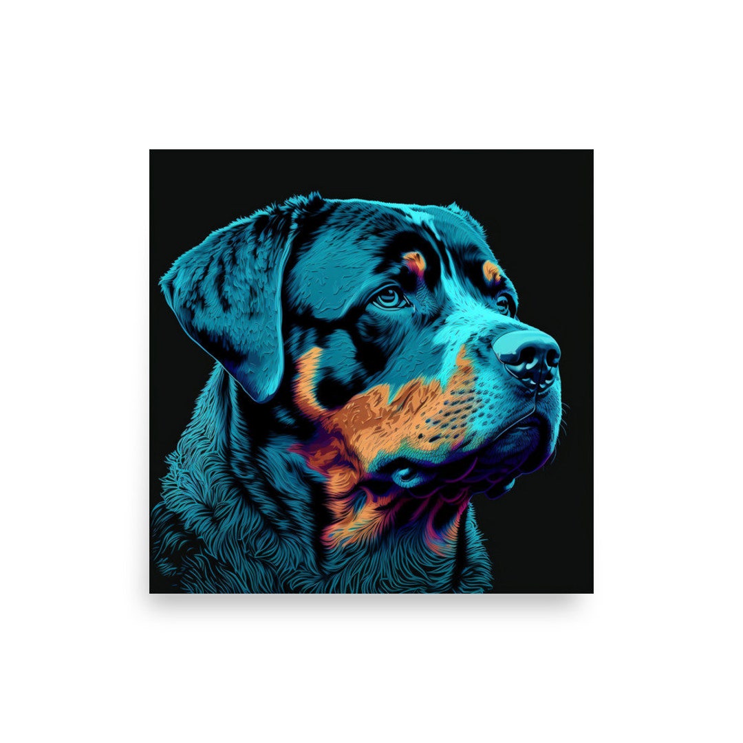 Art Poster Rottweiler Dog Poster Pet Art - Etsy