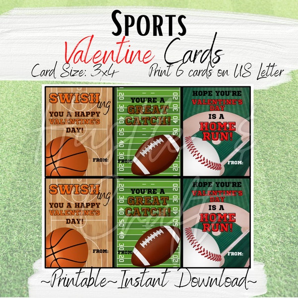 Sports Valentine - Etsy