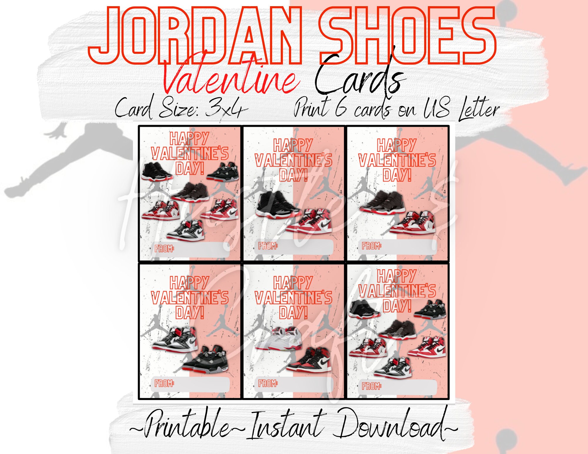 Shoes Valentine Cards for Kids, Kids Valentine Cards, Valentine Cards ...