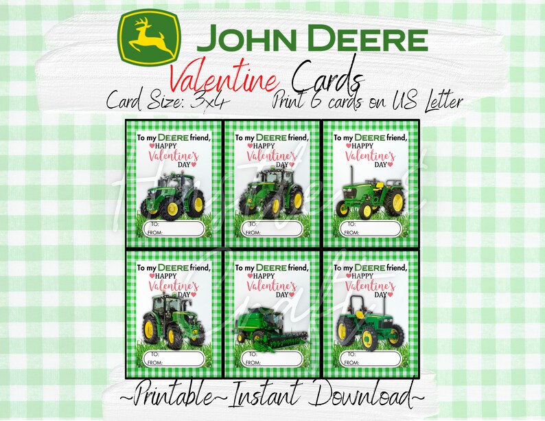 Tractor Valentine Cards for Kids, Kids Valentine Cards, Valentine Cards ...