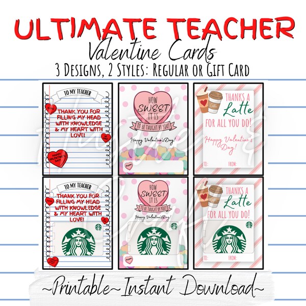 Teacher Valentine Card - Etsy