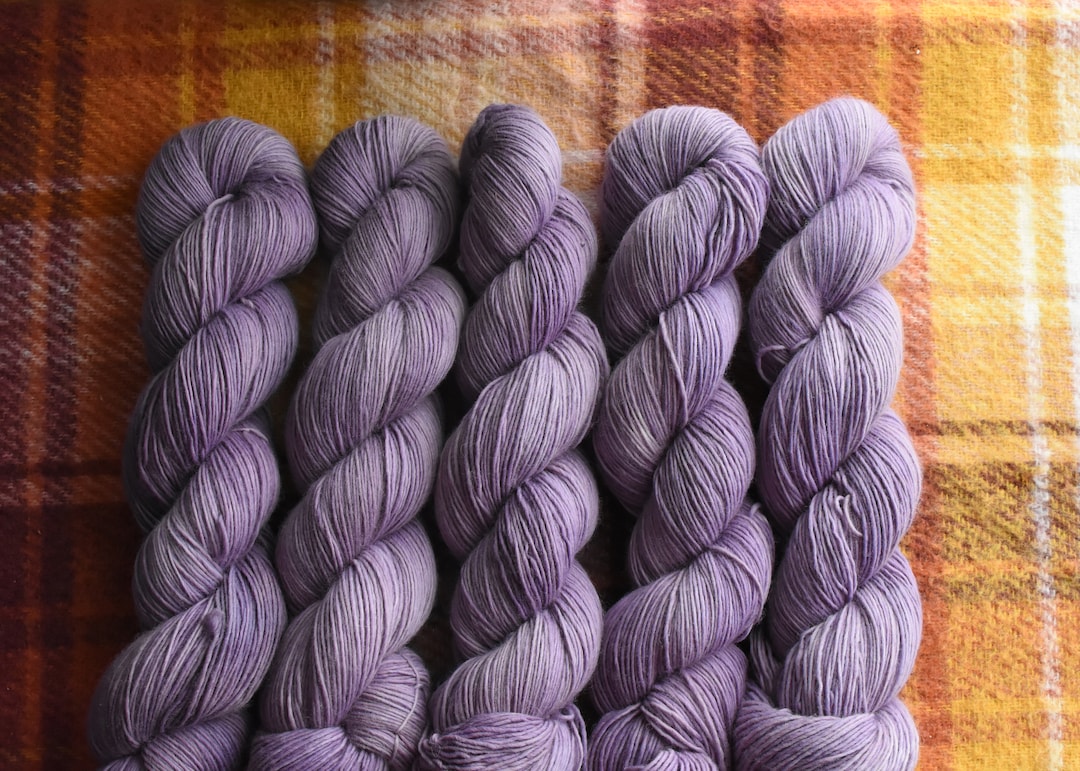 Purple Merino Wool Yarn: Zephyr Fingering, Botanical Dyed 100g - Etsy
