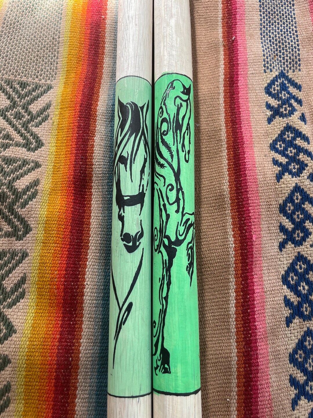 Green Horses Peace Sticks 21" - Etsy