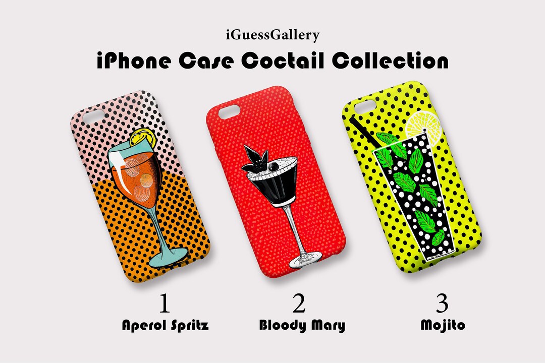 Pop Art Style Cocktail Phone Case Collection, Aperol Spritz, Bloody ...