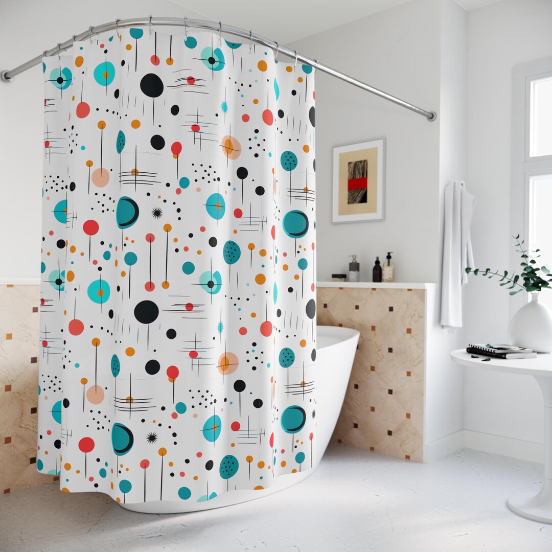 Atomic Shower Curtain | Vintage & Abstract Mid-century | Retro ...