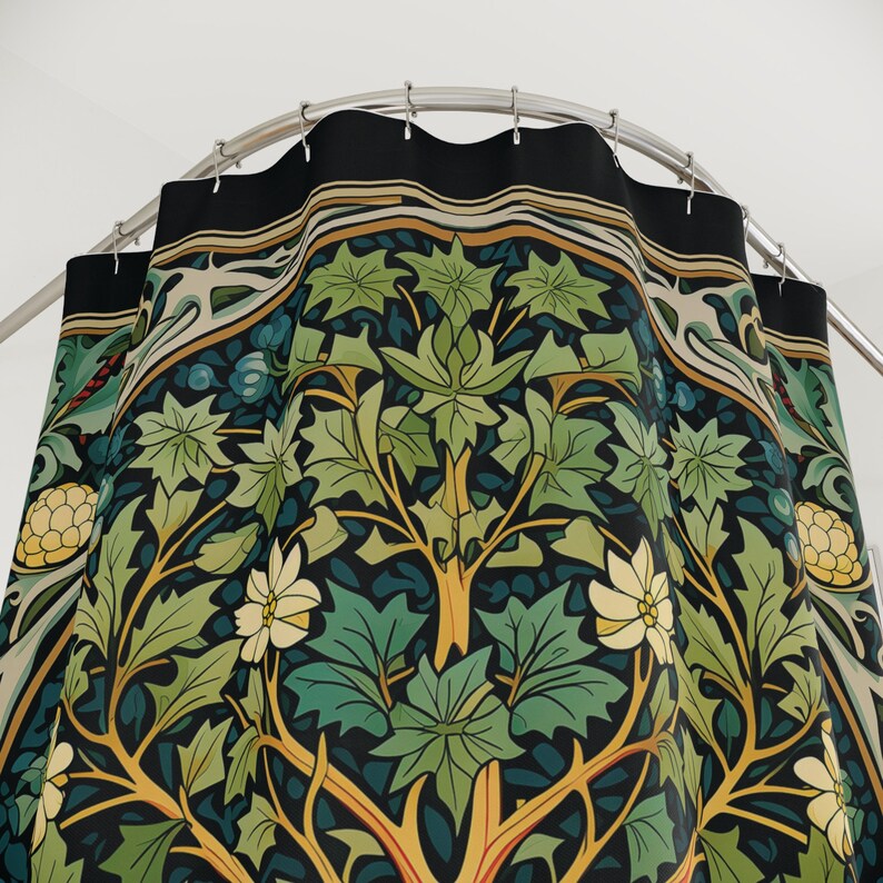 Celtic Tree of Life Shower Curtain, William Morris Inspired Cottagecore ...