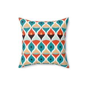 Retro Design Throw Pillow, Mid Century Modern Geometric, Retro Style ...